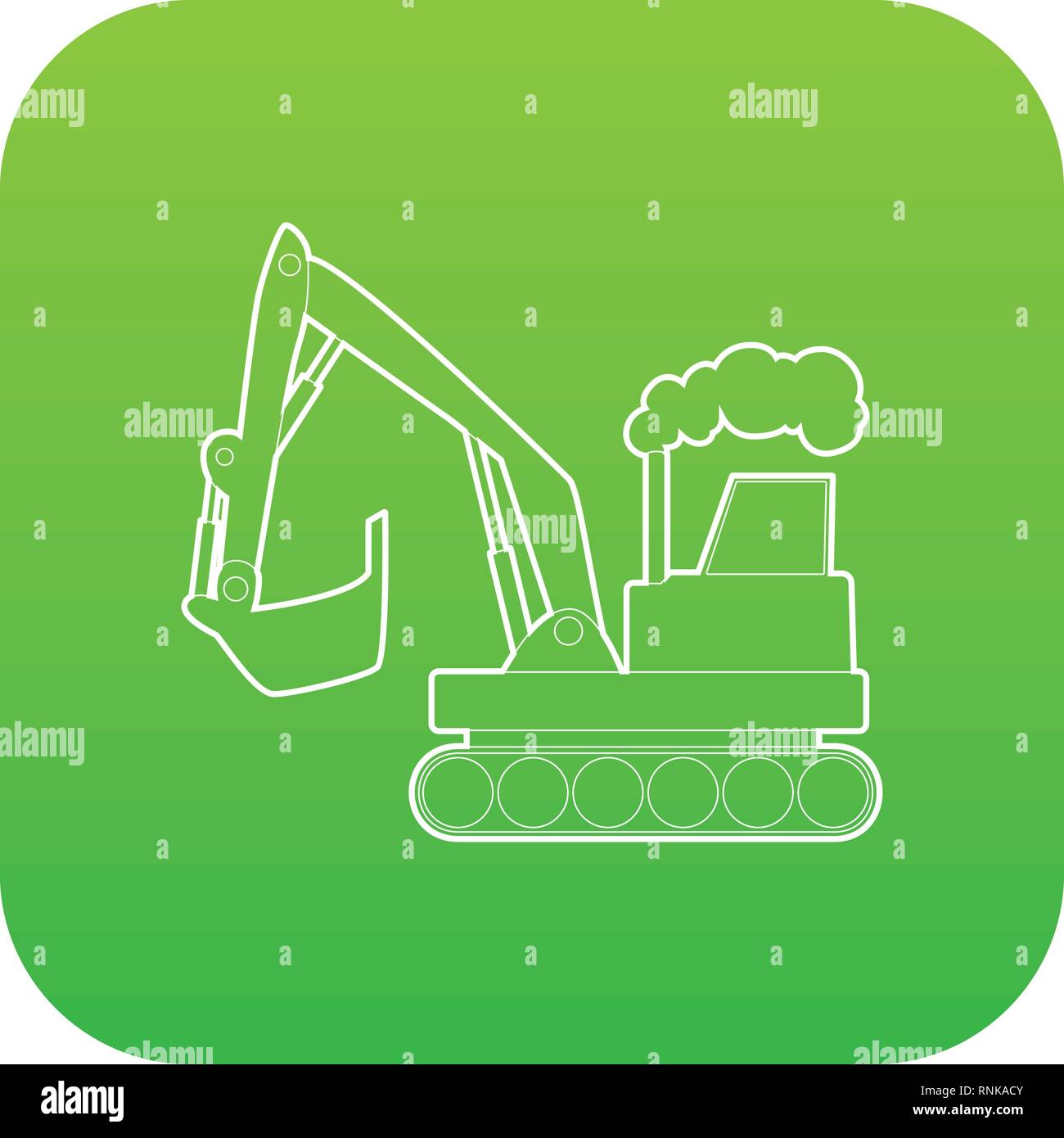 Excavator icon green vector Stock Vector Image & Art - Alamy