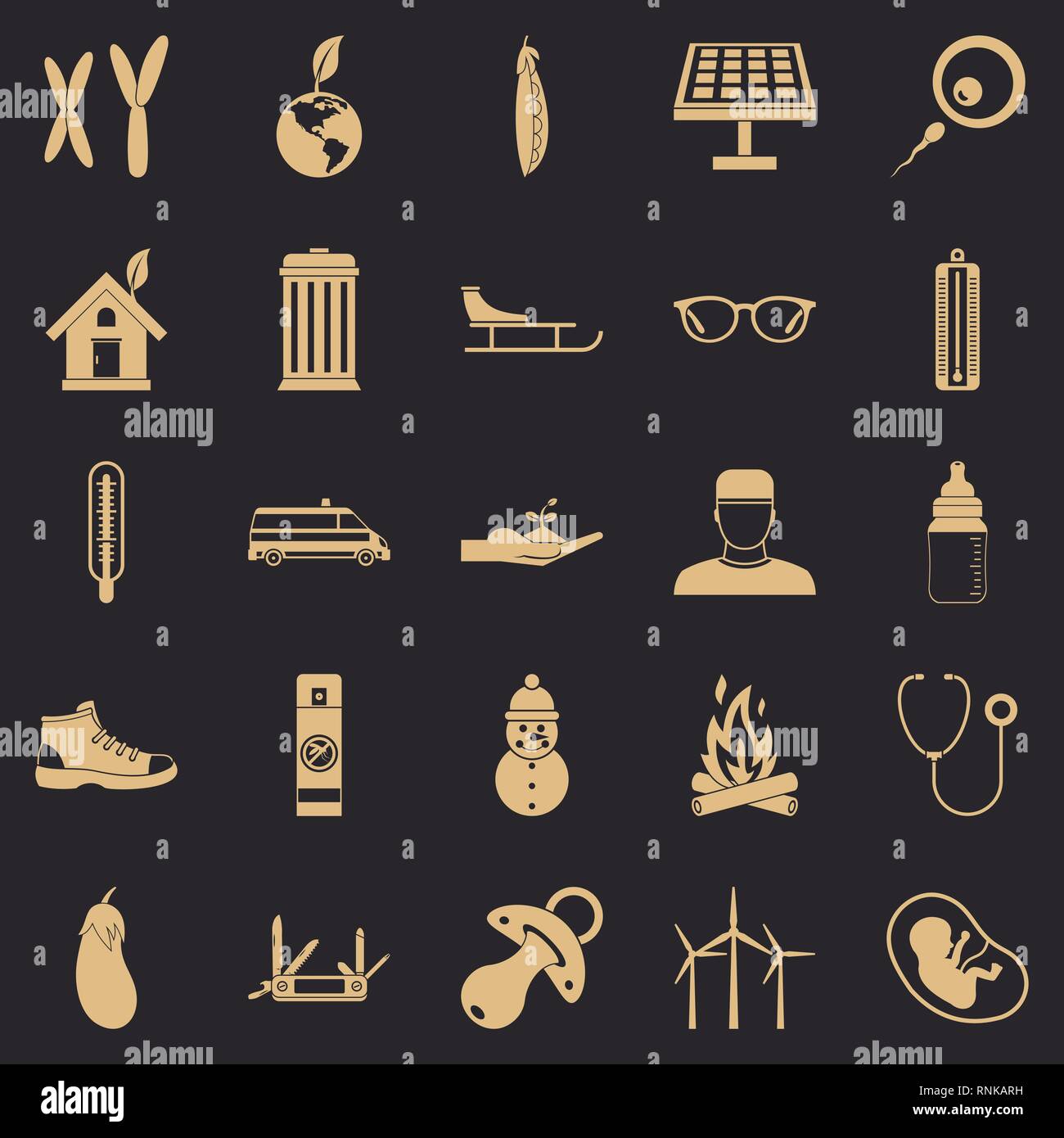 Children camp icons set, simple style Stock Vector Image & Art - Alamy