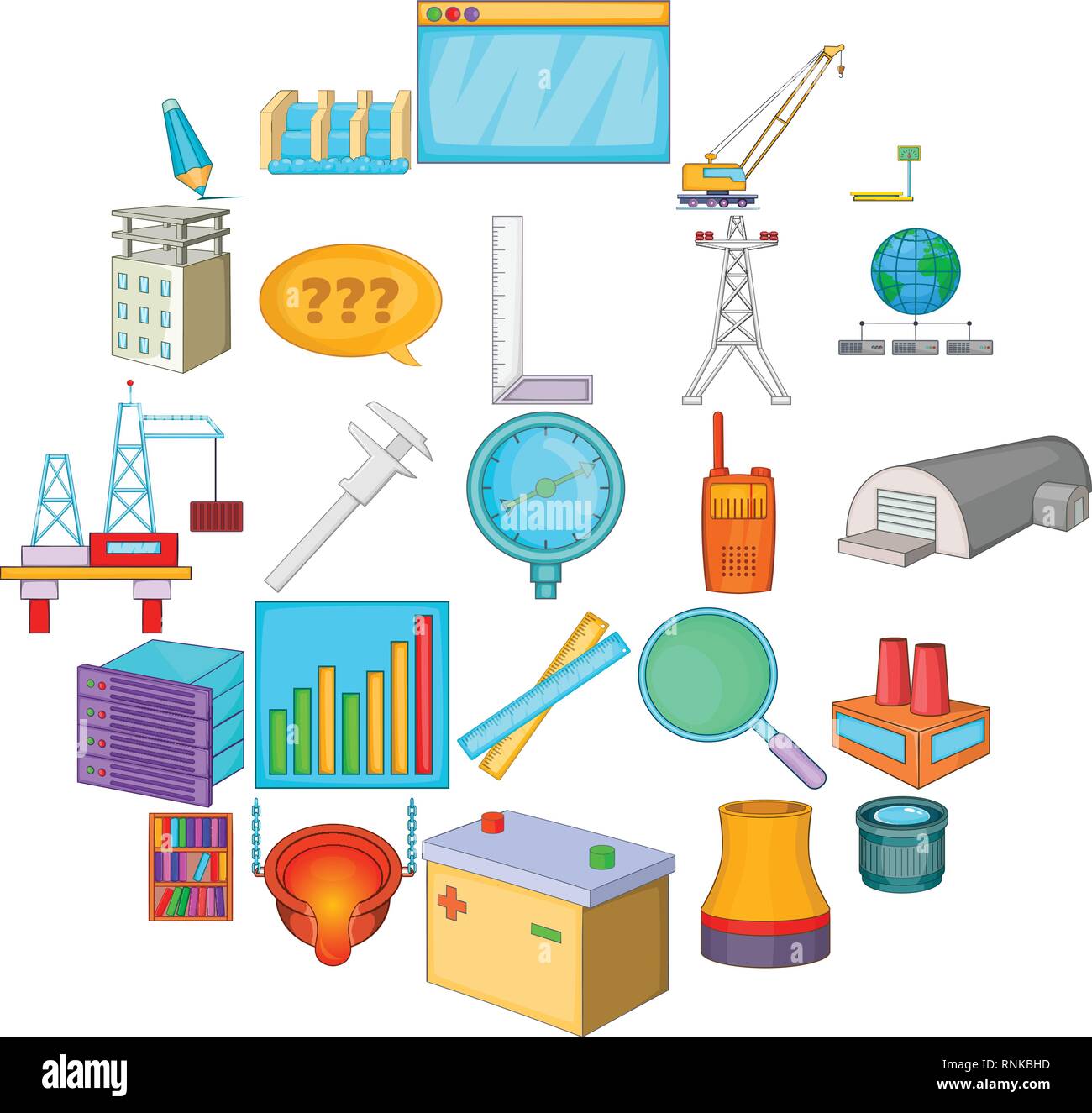 Engineering manager icons set, cartoon style Stock Vector Image & Art ...