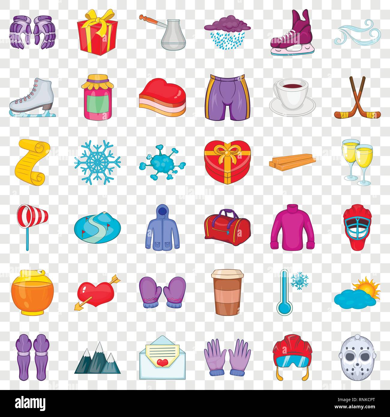 Winter frost icons set, cartoon style Stock Vector Image & Art - Alamy