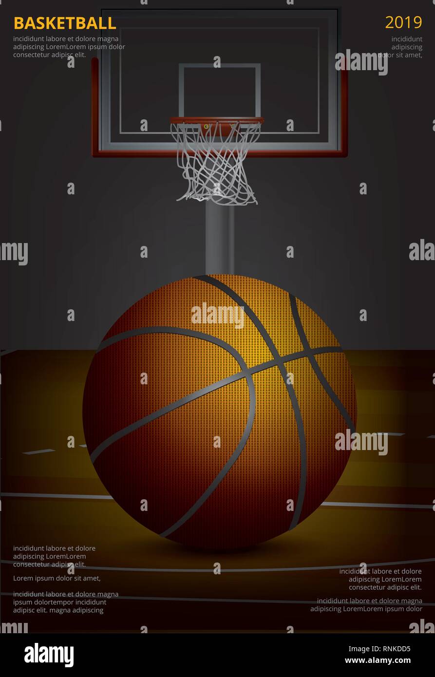 Basketball Poster Advertising Vector Illustration Stock Vector Image ...