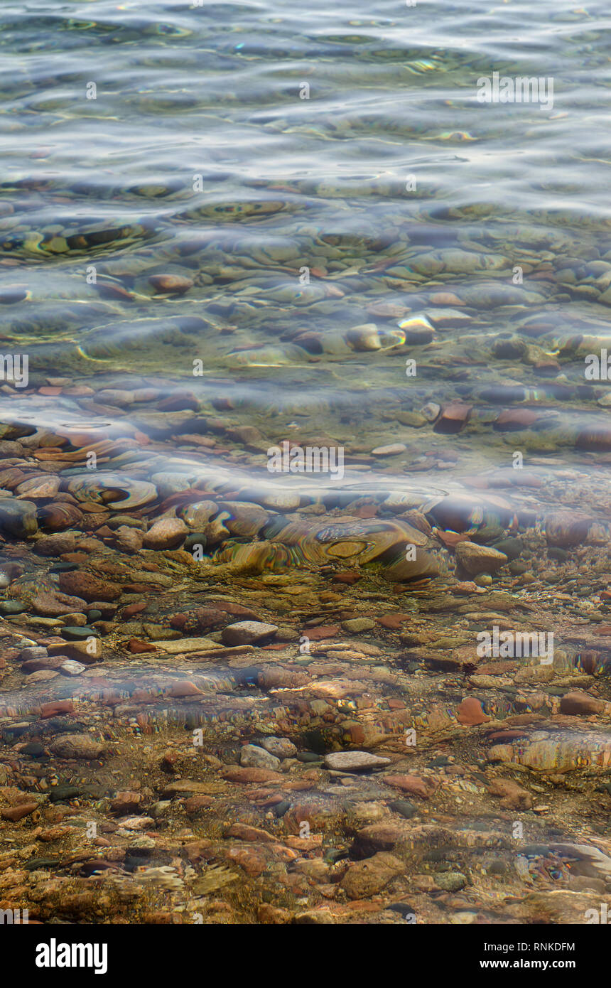 Colorful pebbles in the crystal clear water in red sea Stock Photo - Alamy