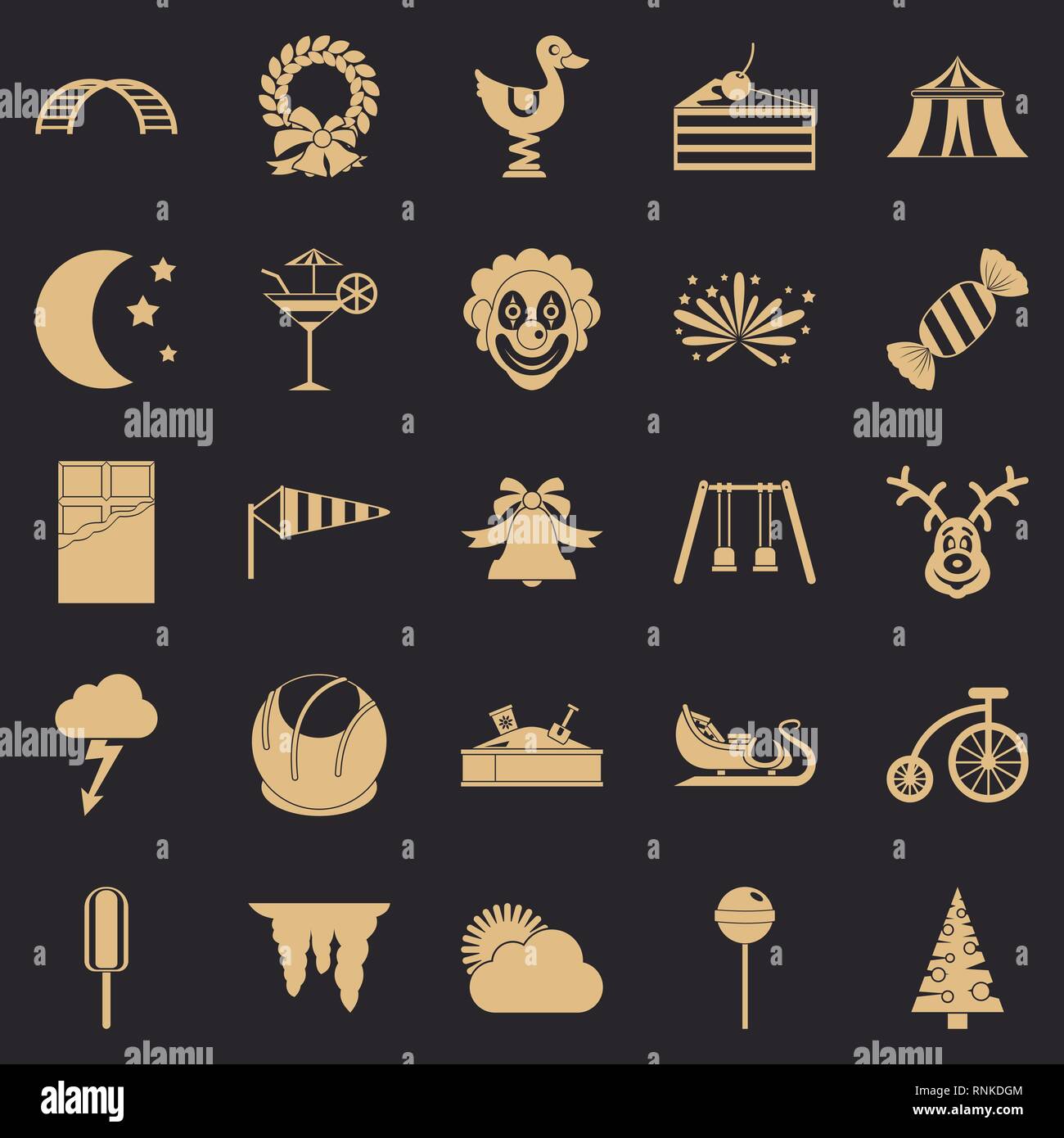 Courtyard icons set, simple style Stock Vector Image & Art - Alamy