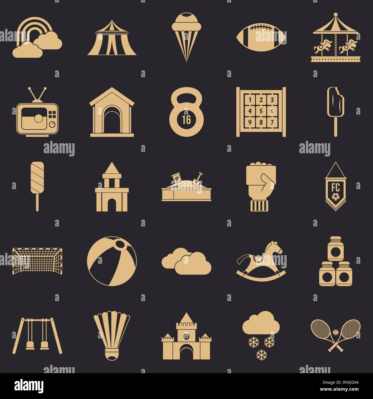 Children walk icons set, simple style Stock Vector Image & Art - Alamy