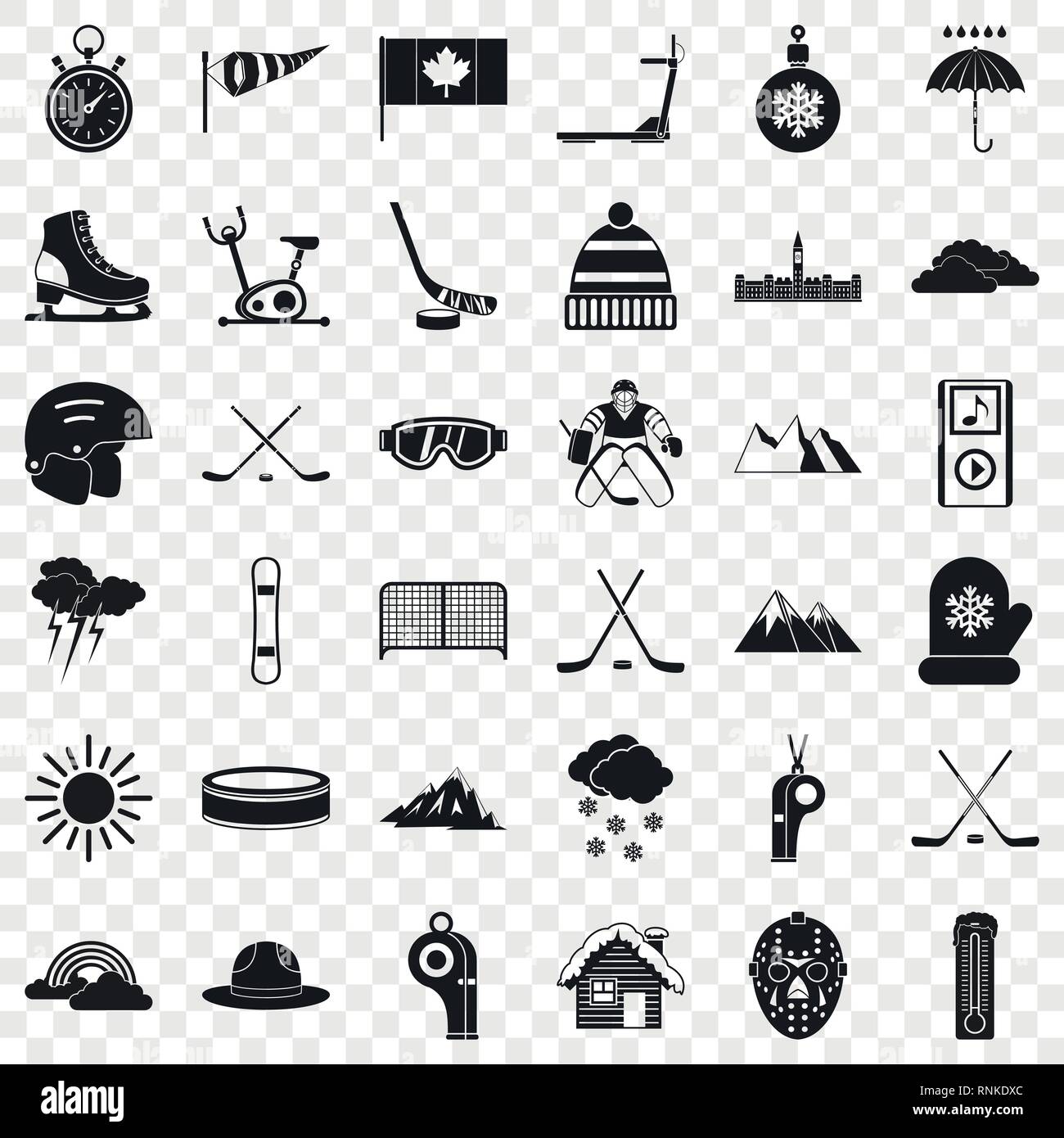 Winter forecast icons set, simple style Stock Vector Image & Art - Alamy