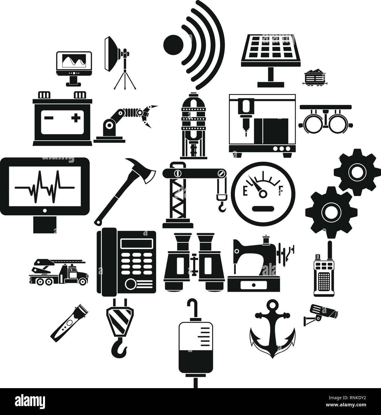 Equipment icons set, simple style Stock Vector Image & Art - Alamy