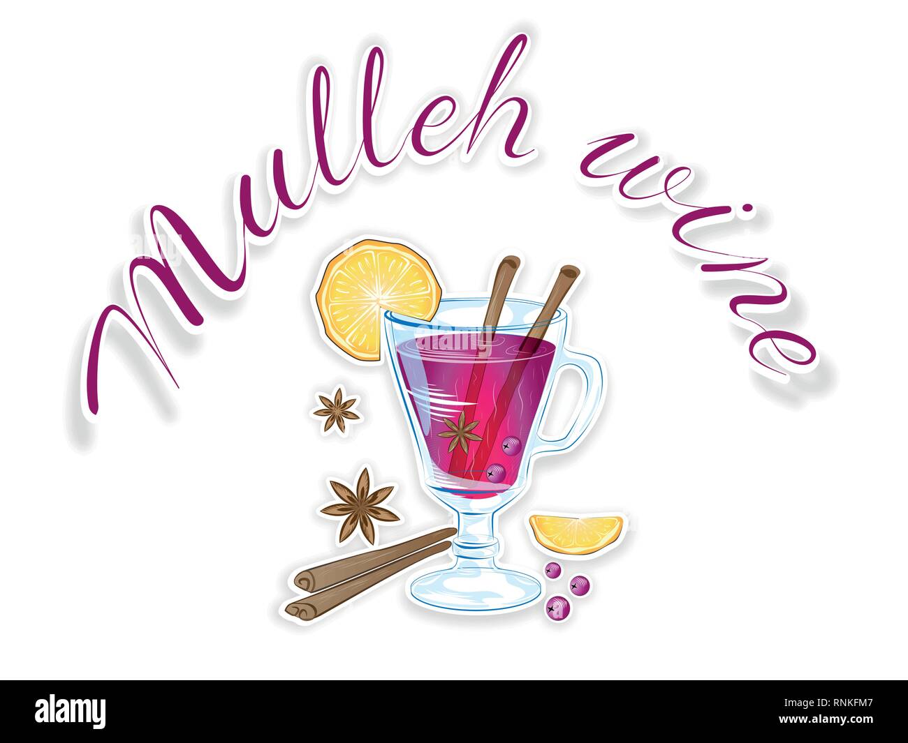 White wine orange slice Stock Vector Images - Alamy