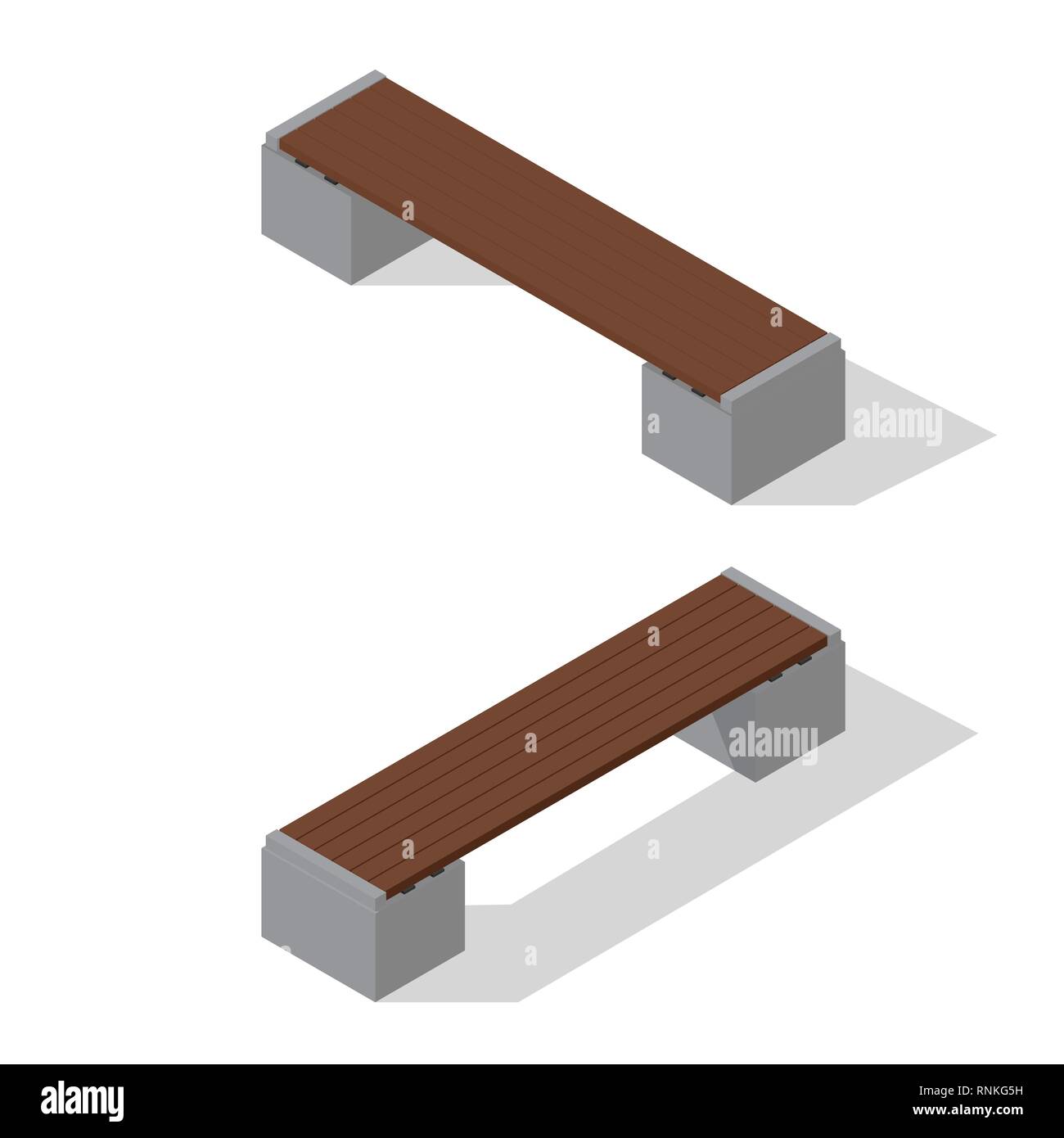 Isometric benches set isolated on white. Vector illustration Stock ...