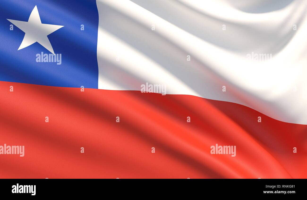 Flag of Chile. Waved highly detailed fabric texture Stock Photo - Alamy