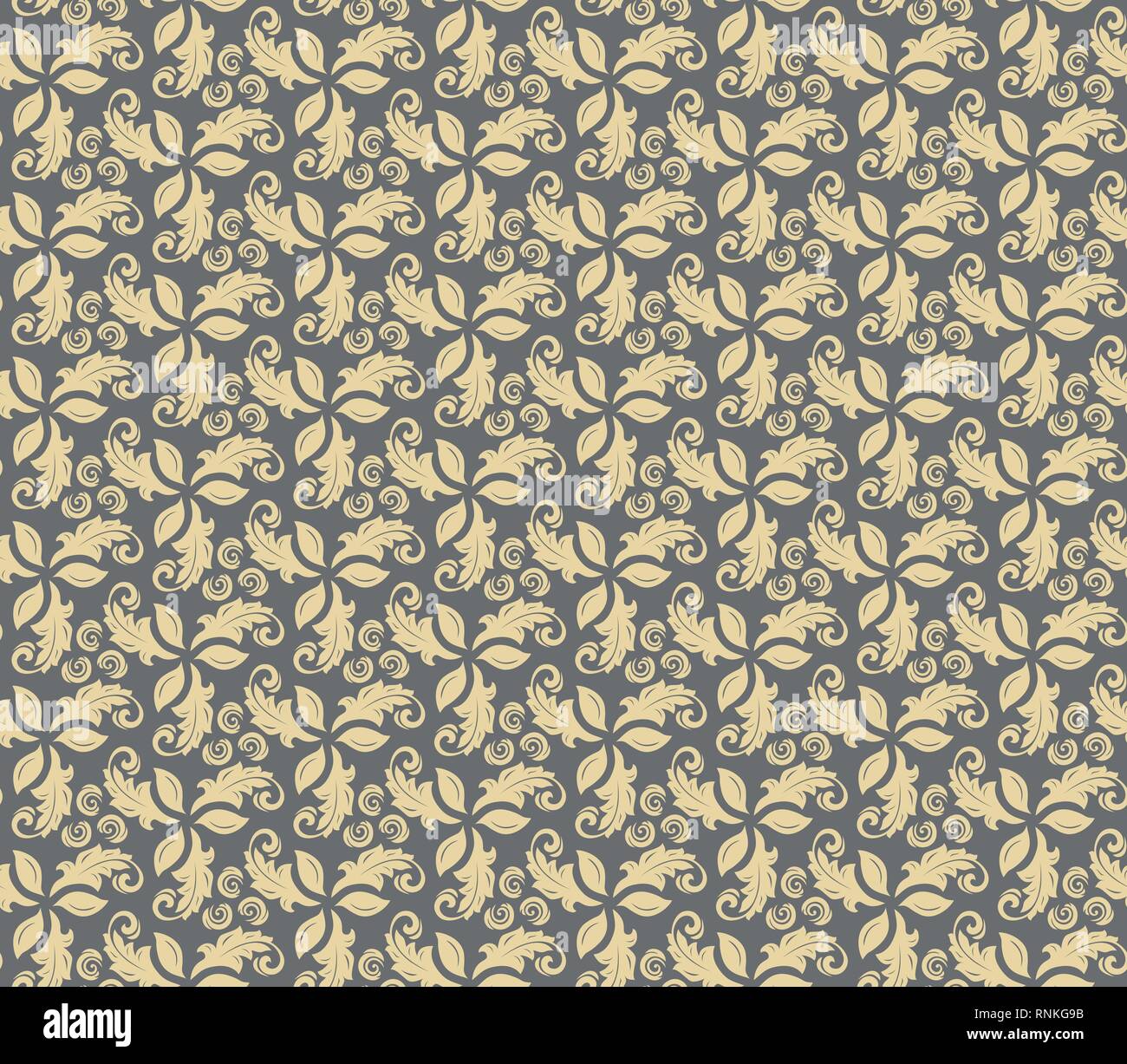 Seamless grey floral pattern Stock Vector Images - Alamy