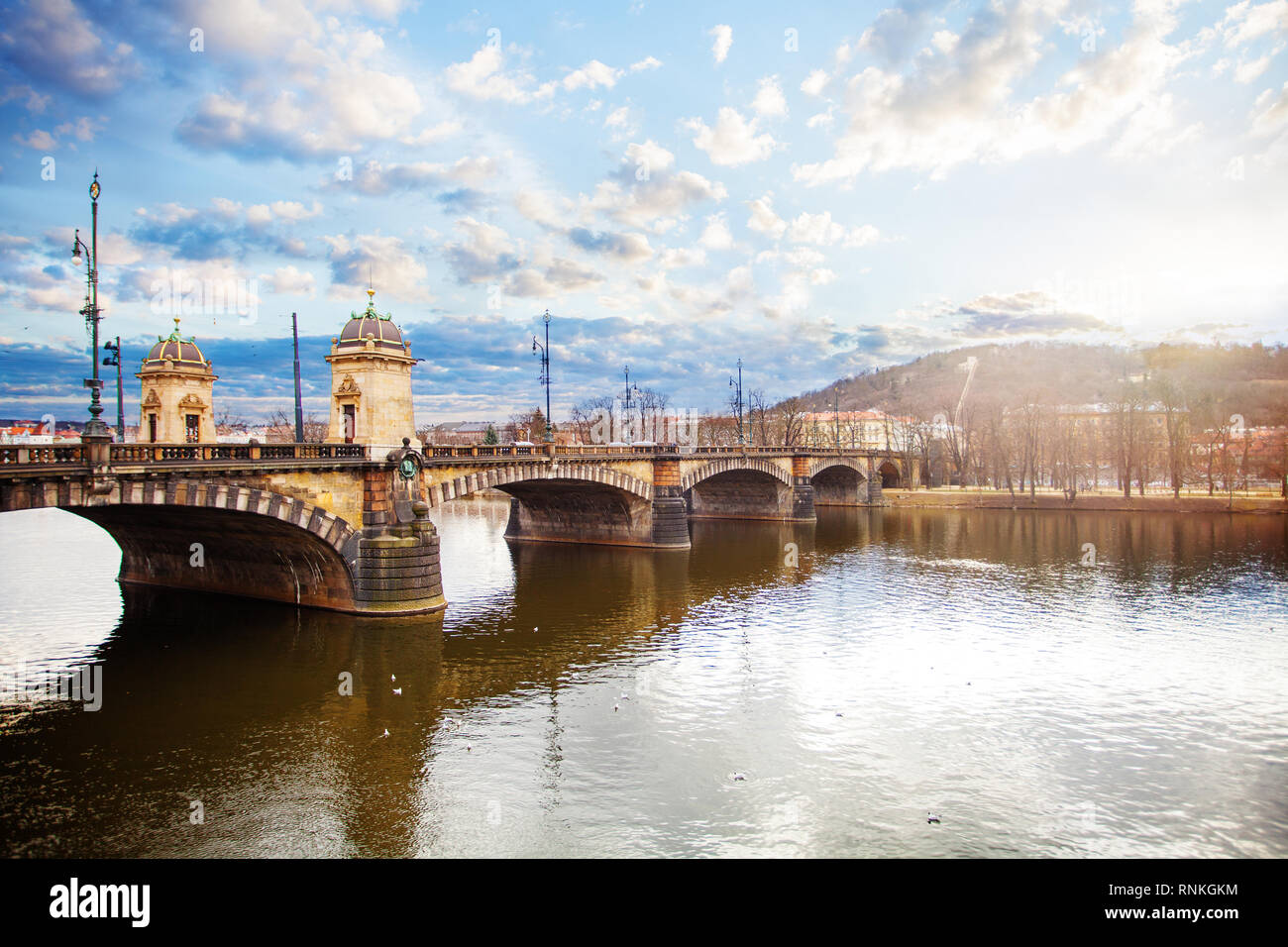 Legion Bridge in Prague Czech Republic. Prague landmarks Stock Photo ...