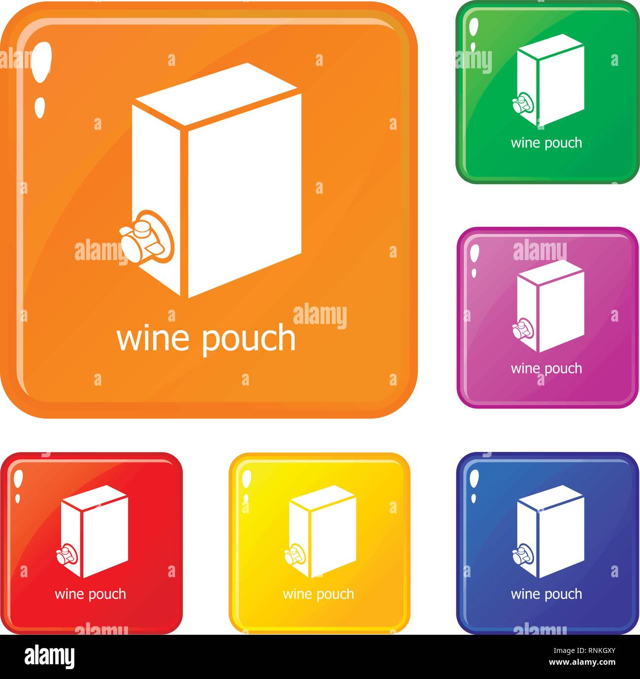 Wine pouch icons set vector color Stock Vector Image & Art - Alamy