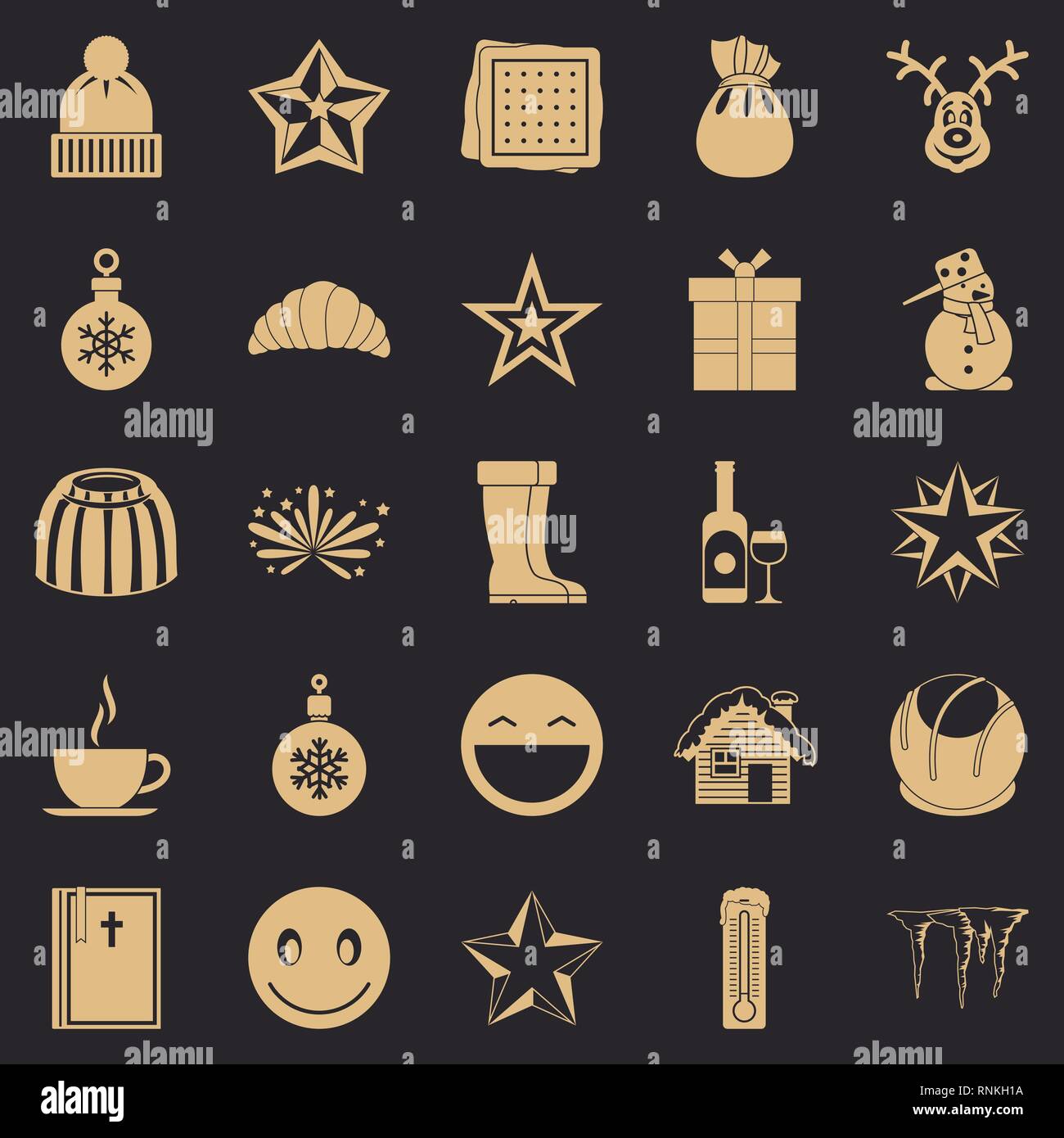 Christmas icons set, simple style Stock Vector Image & Art - Alamy