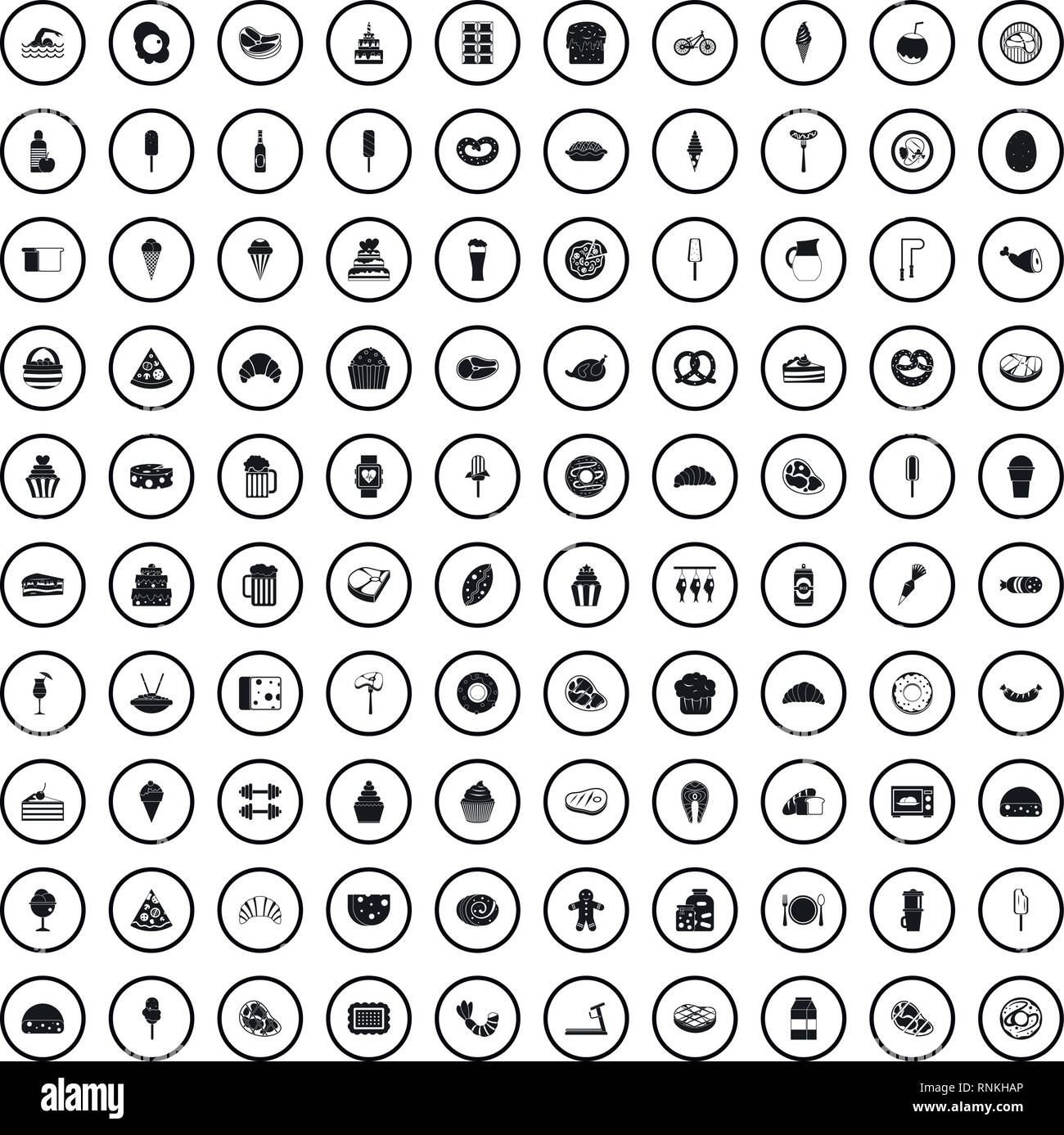 100 calories icons set, simple style Stock Vector Image & Art - Alamy