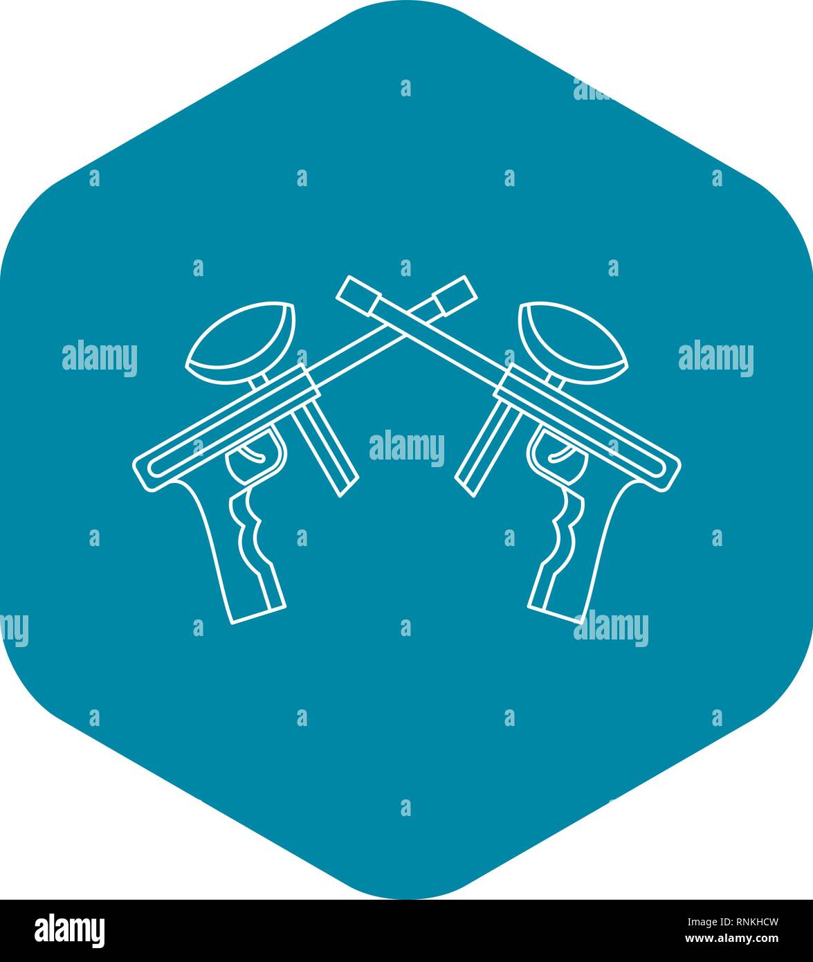 Paintball guns icon, outline style Stock Vector Image & Art - Alamy