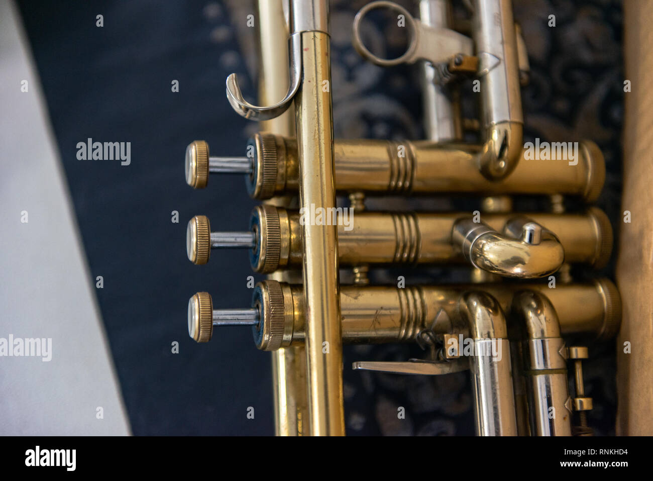 Jazz Trumpet valves Stock Photo - Alamy