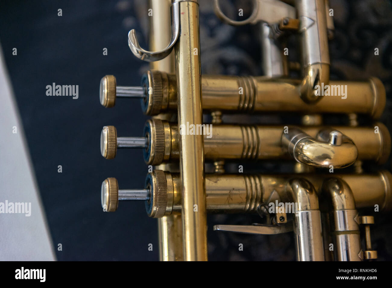 Jazz Trumpet valves Stock Photo - Alamy