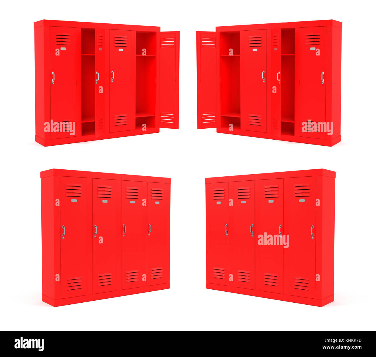 Open Red Lockers