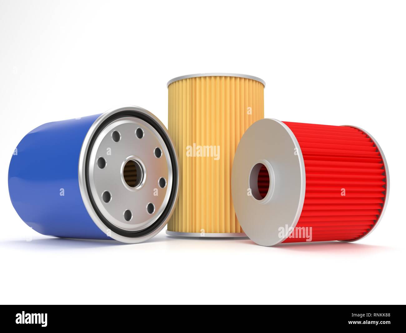 Oil filter. 3d rendering illustration on white background Stock Photo ...