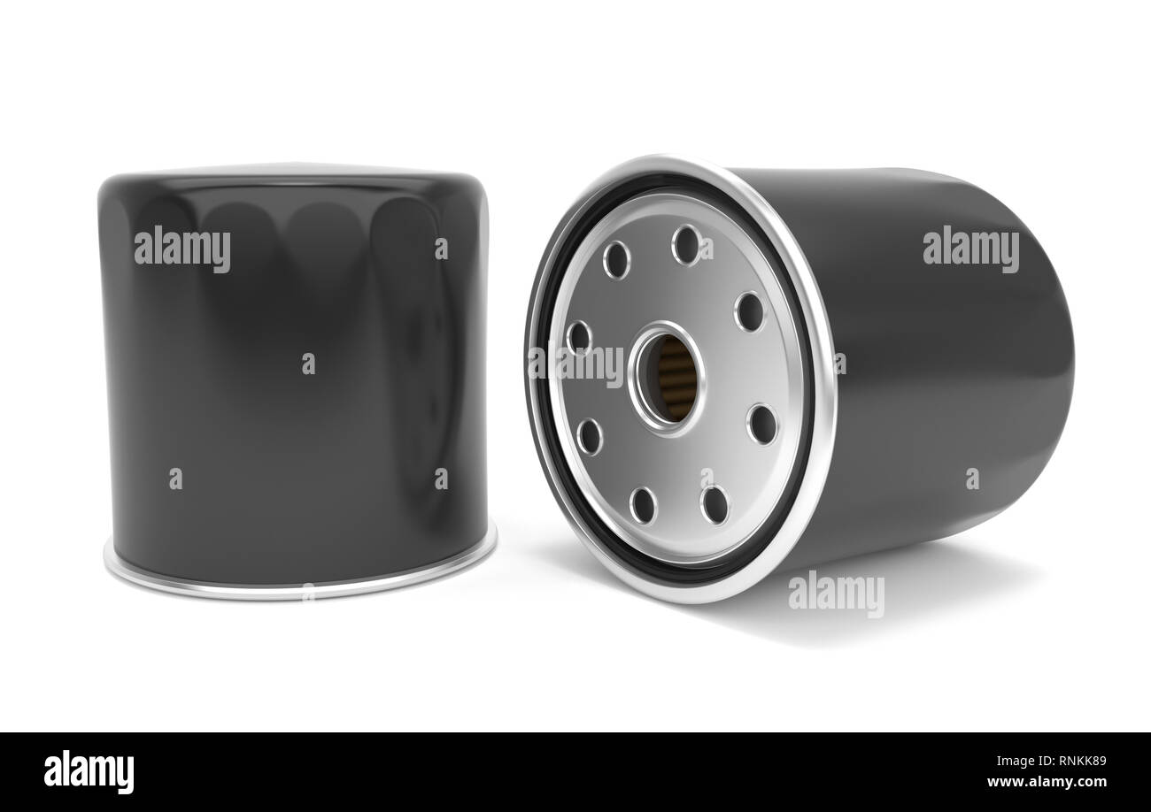 Black oil filter. 3d rendering illustration Stock Photo - Alamy