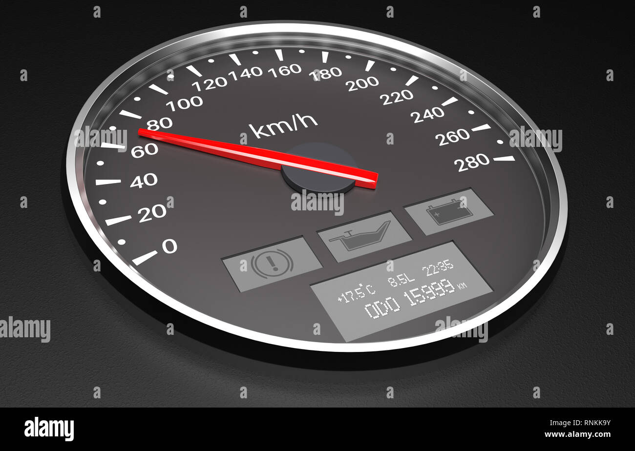 Black speedometer. 3d render illustration Stock Photo - Alamy