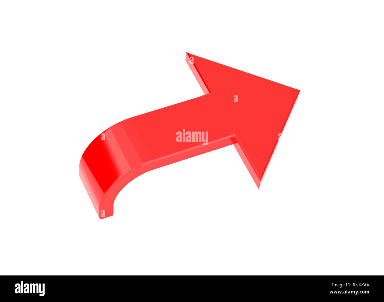 Red shiny arrows. 3d rendering illustration isolated Stock Photo - Alamy