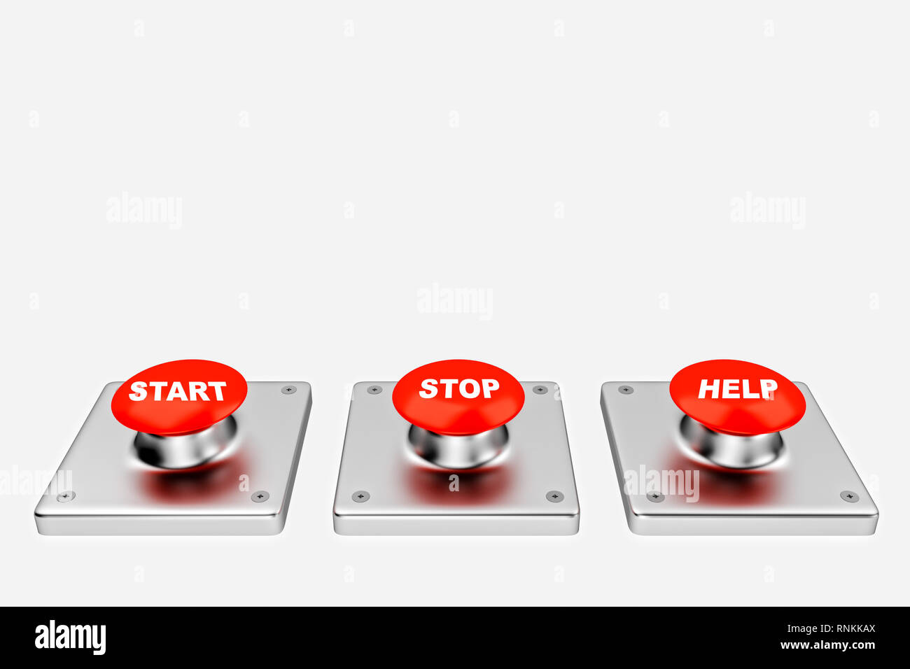 Red stop buttons hi-res stock photography and images - Alamy