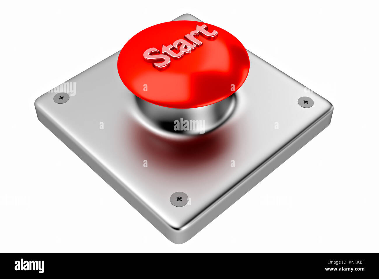 3D rendering. Red web button with start Stock Photo - Alamy