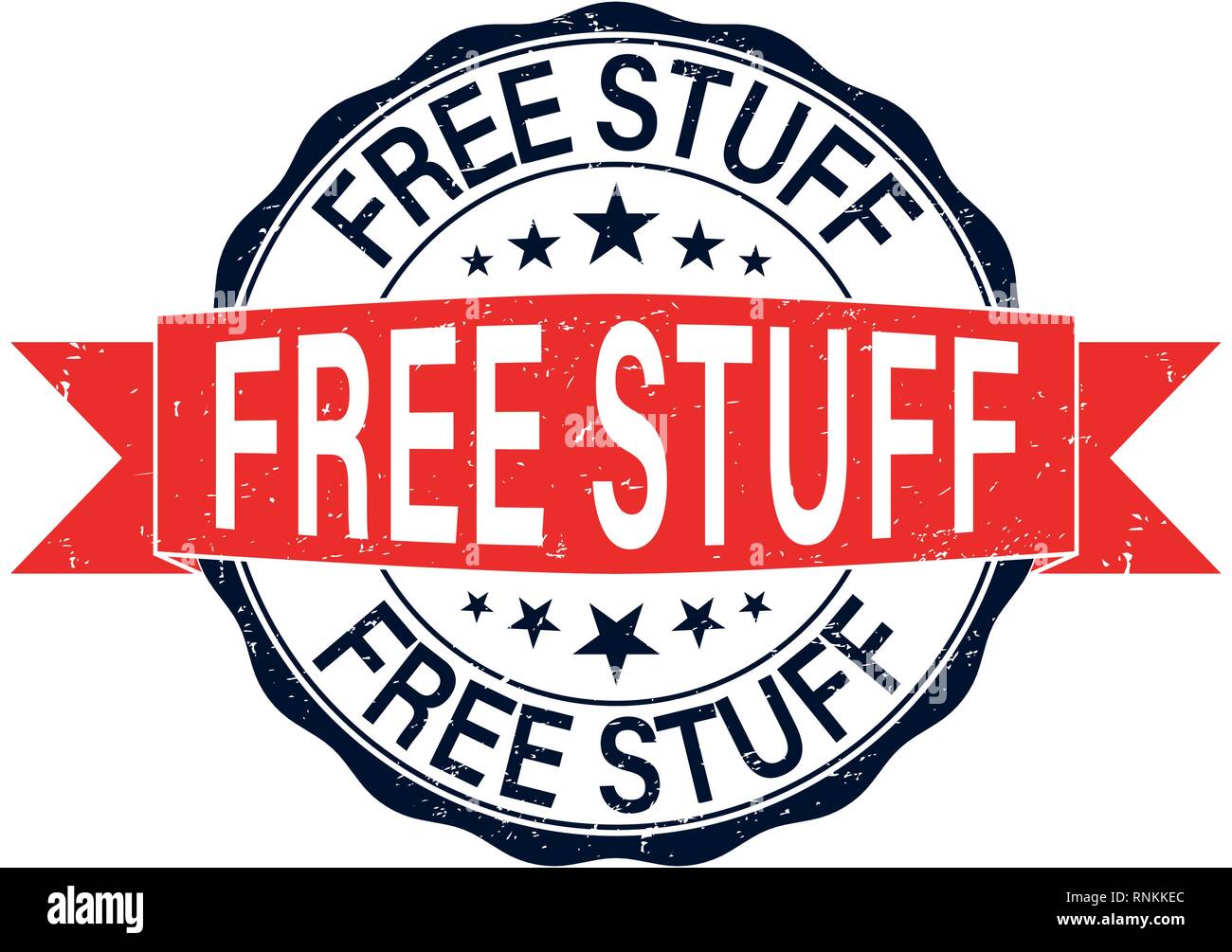 red rubber web stamp with stars on white background Stock Vector Image ...