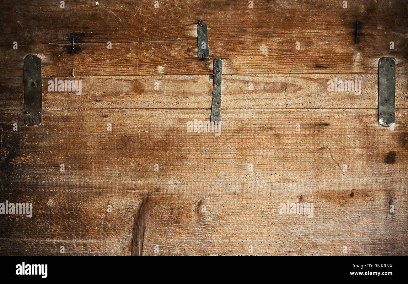 Texture and structure of an old retro style wooden board made of planks ...