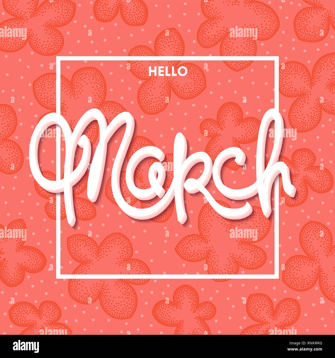 Hello, March. Handwritten lettering. Vector design Stock Vector Image ...