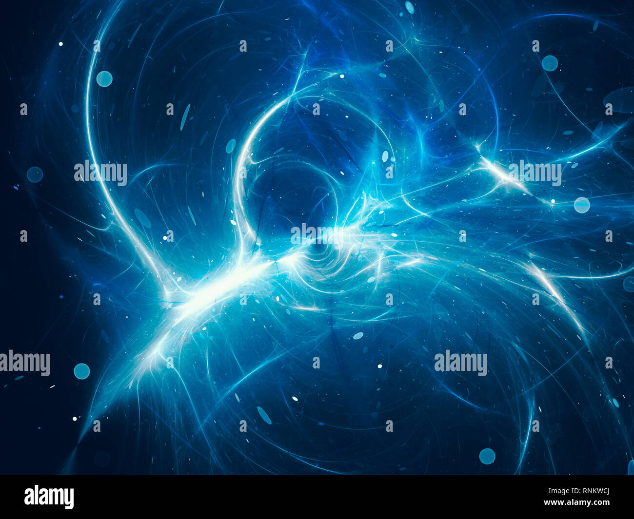 Blue glowing plasma force field with particles in space, computer ... Blue glowing plasma force field with particles in space, computer ...