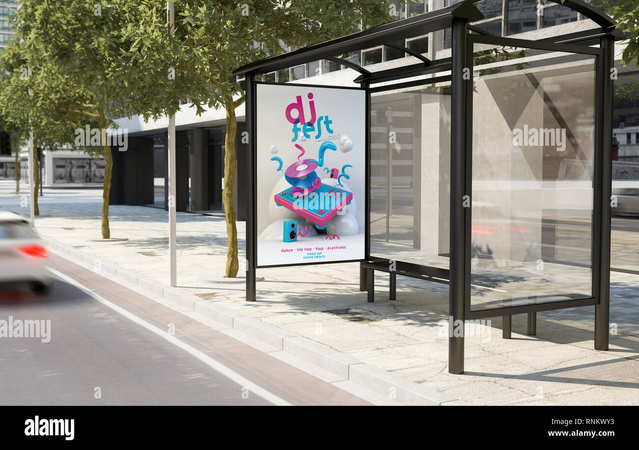 Bus stop electronic billboard hi-res stock photography and images - Alamy