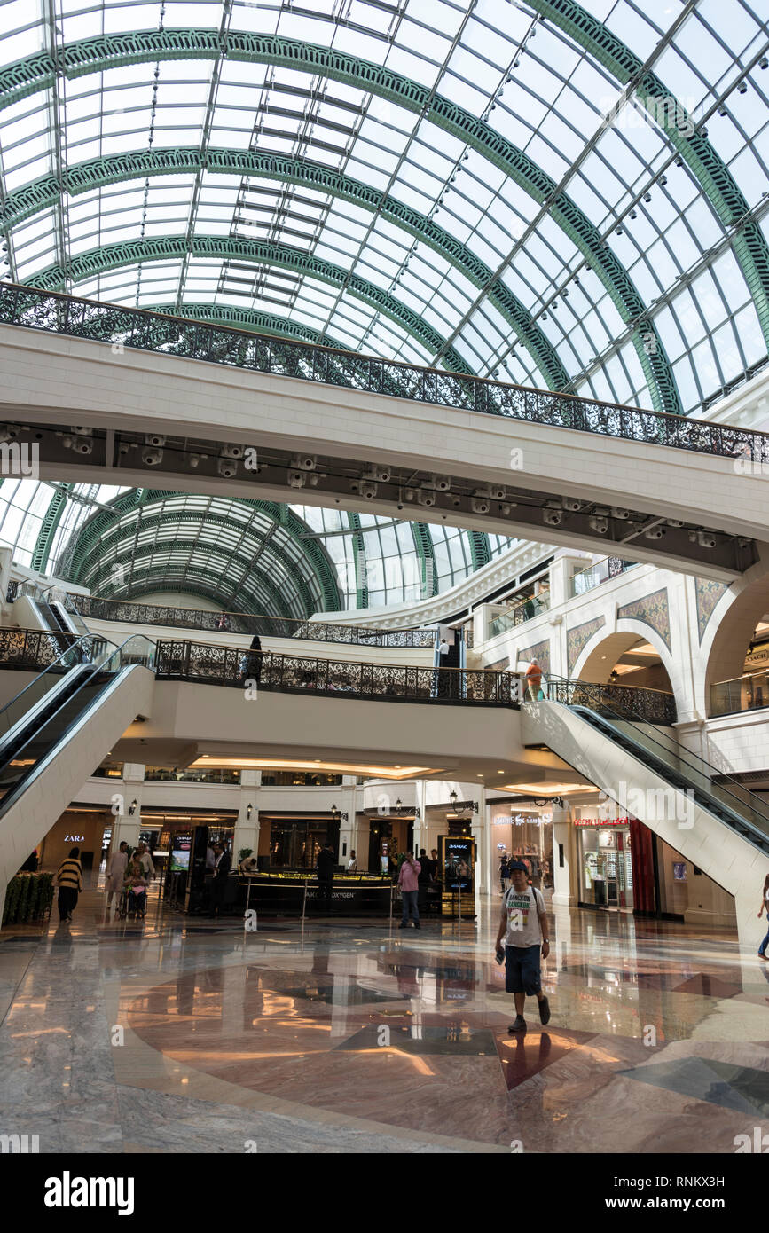 Main entrance inside the Emirates shopping mall in Dubai in downtown ...