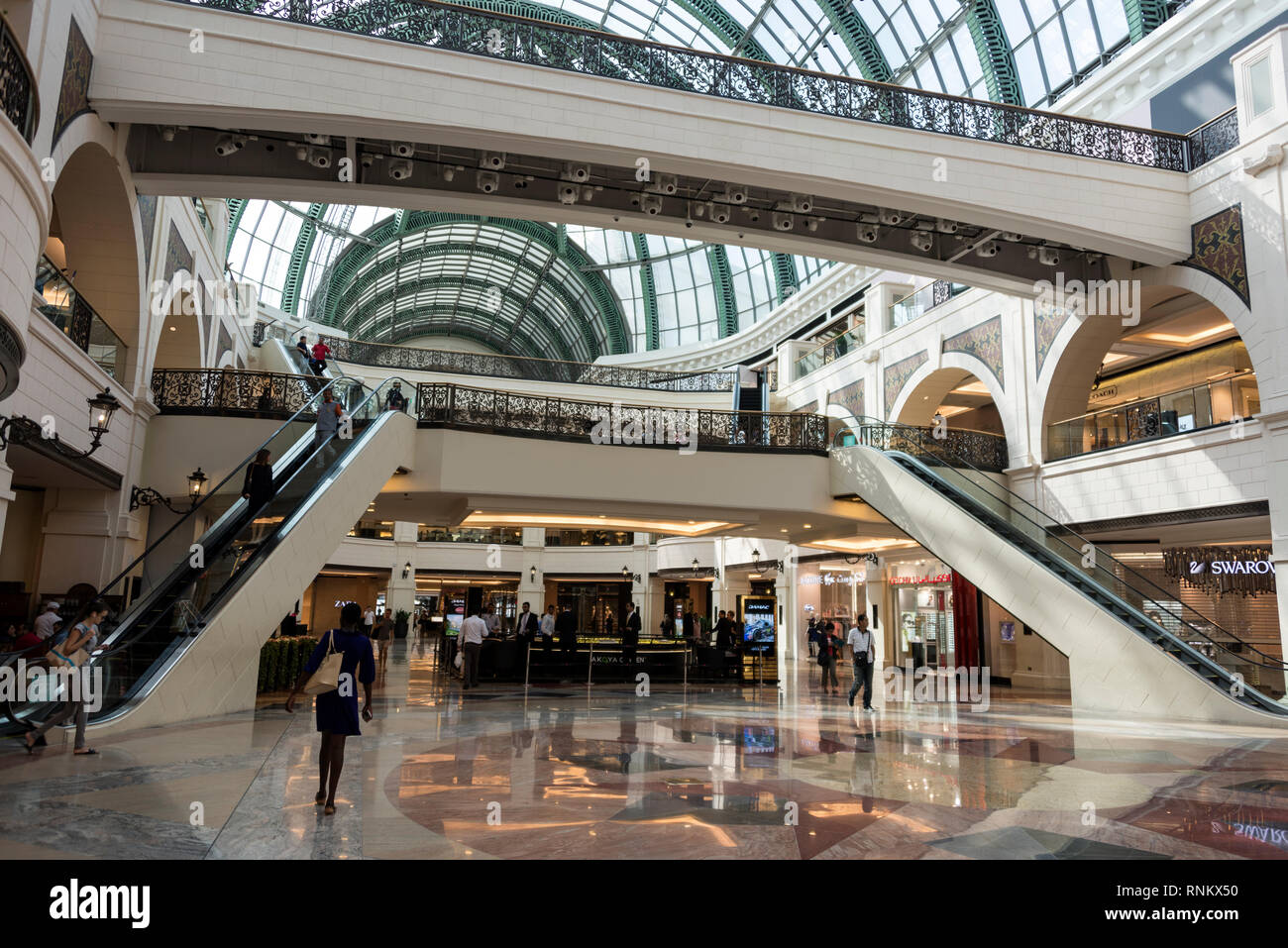 Main entrance inside the Emirates shopping mall in Dubai in downtown ...