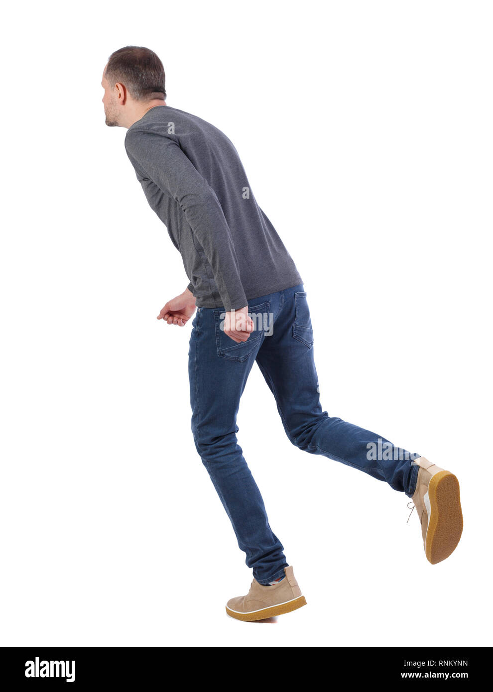 back view of running man. backside view of person. Rear view people ...