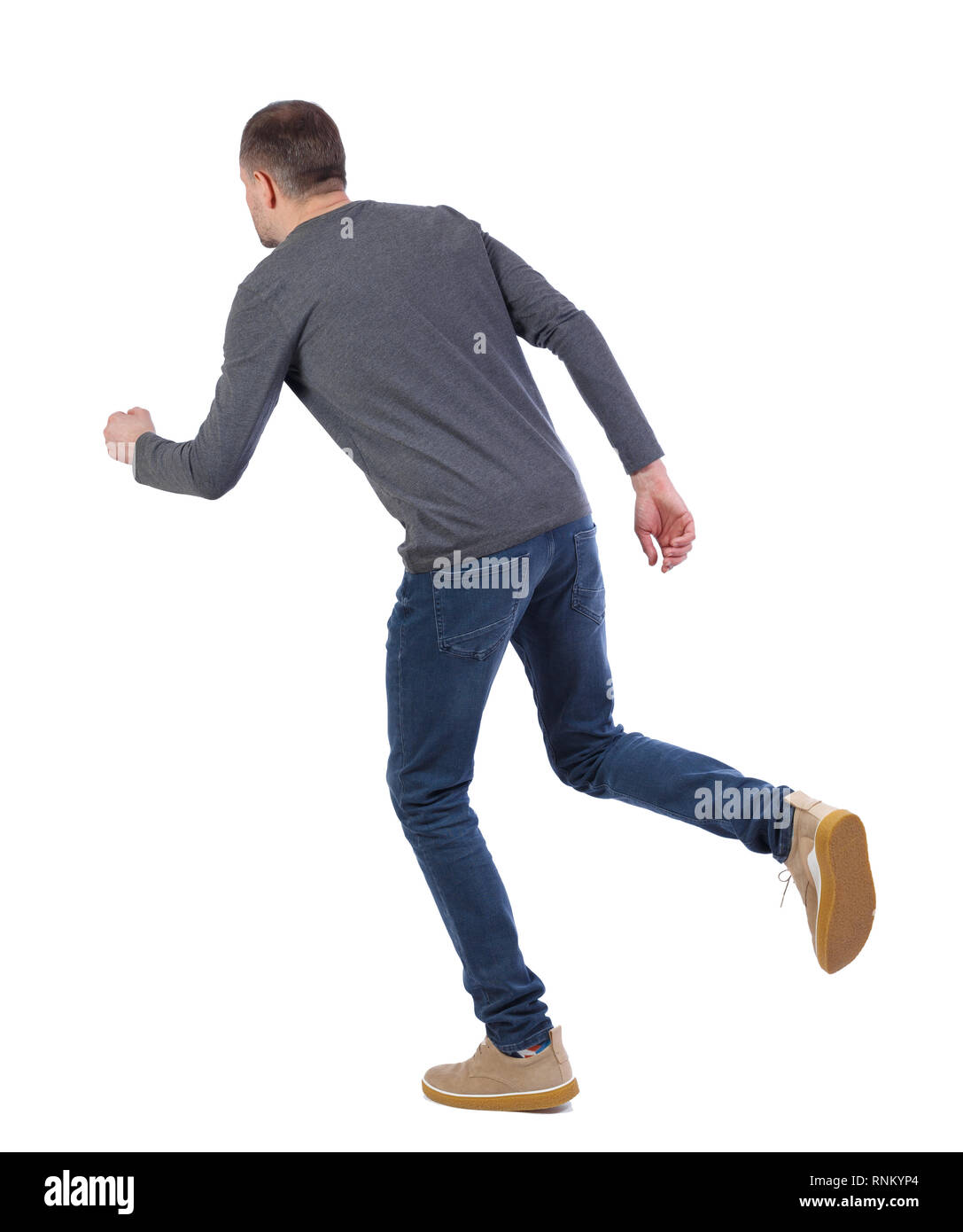 back view of running man. backside view of person. Rear view people ...