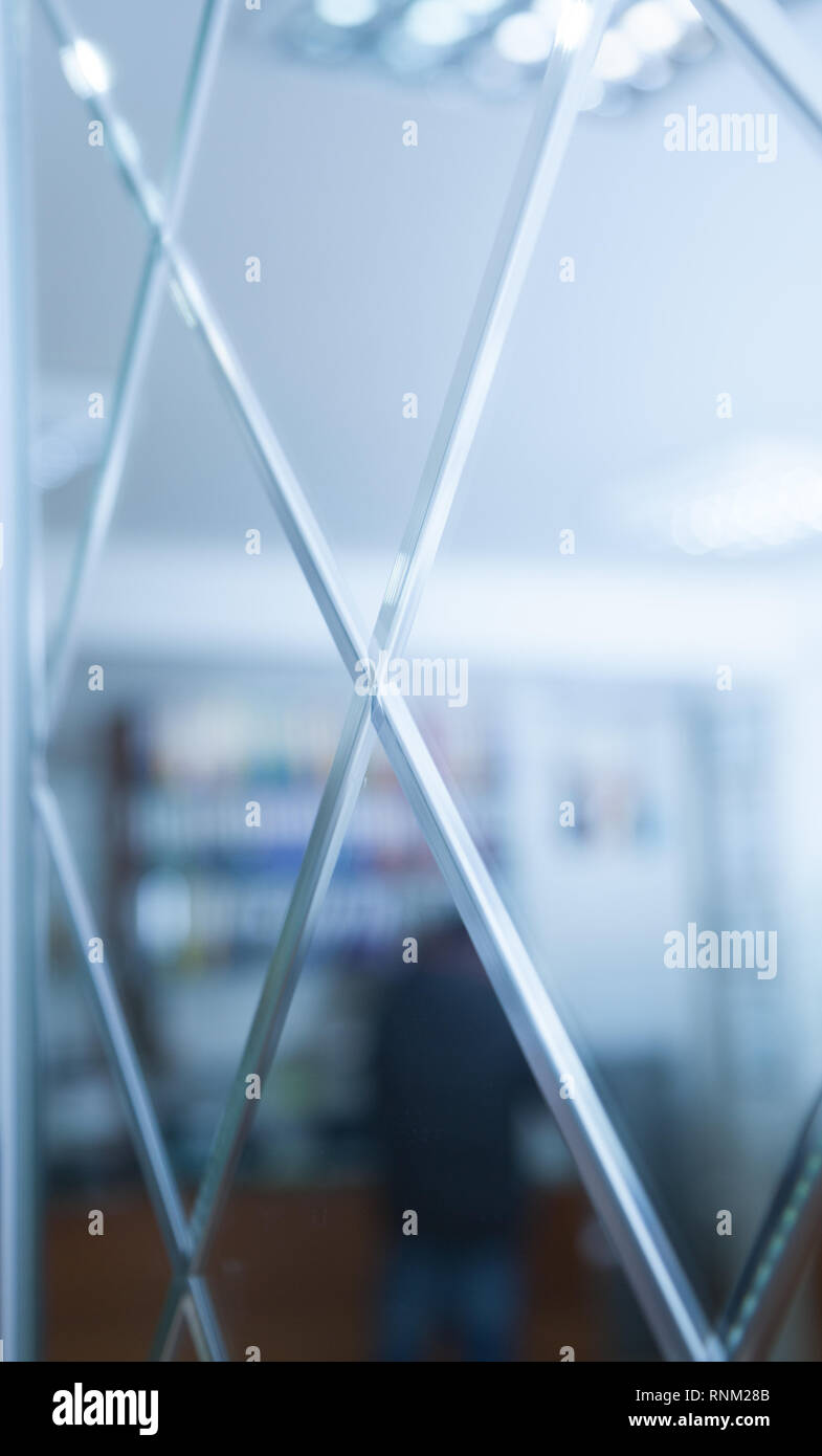 Glass, mirror reflection shapes and shadows. Close-up details Stock ...