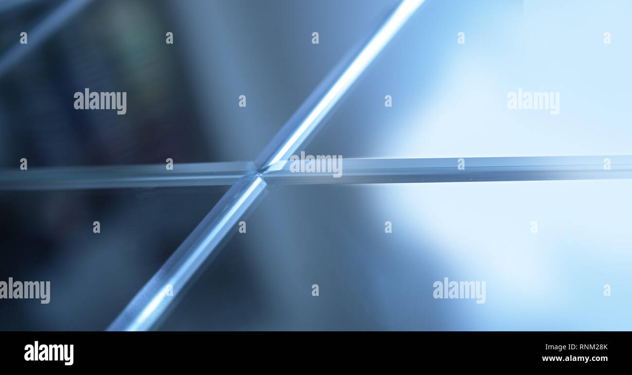 Glass, mirror reflection shapes and shadows. Close-up details Stock ...