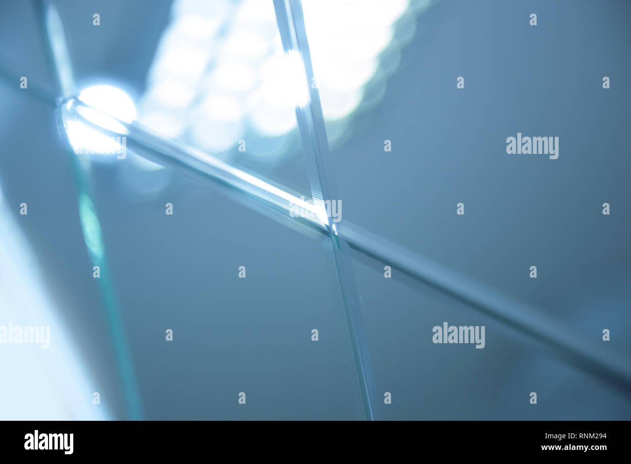 Glass, mirror reflection shapes and shadows. Close-up details Stock ...