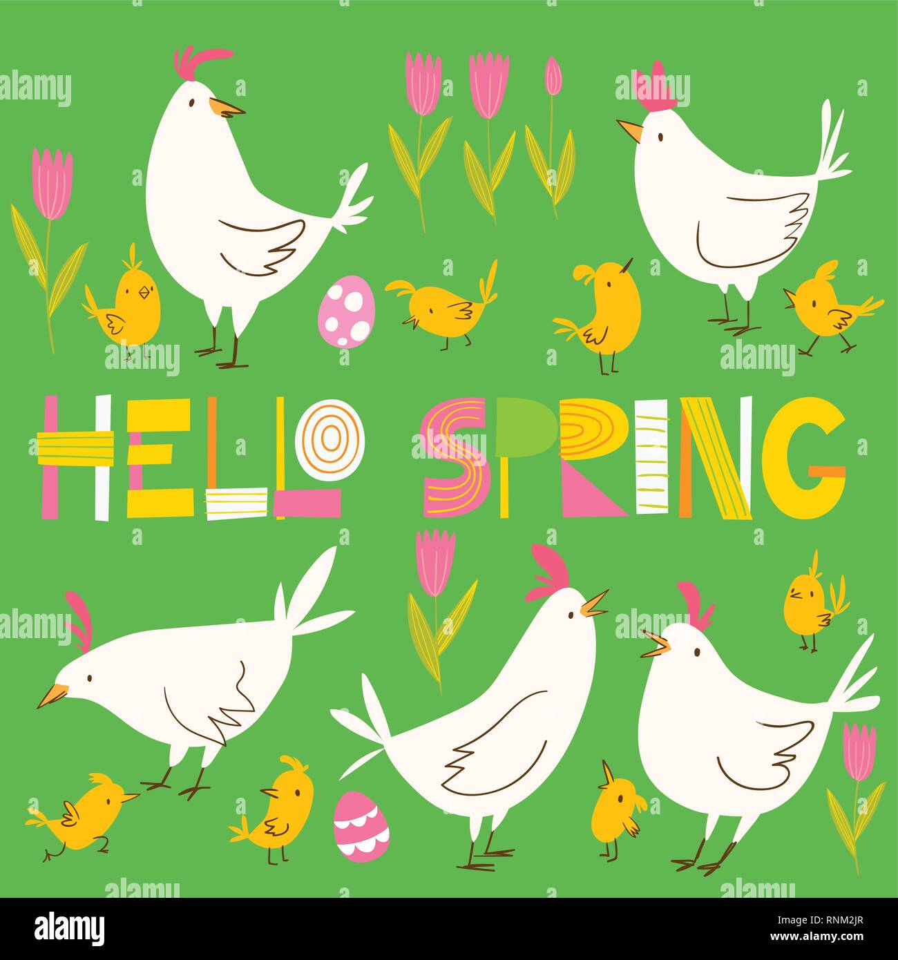 Beautiful little chicken flowers Stock Vector Images - Alamy