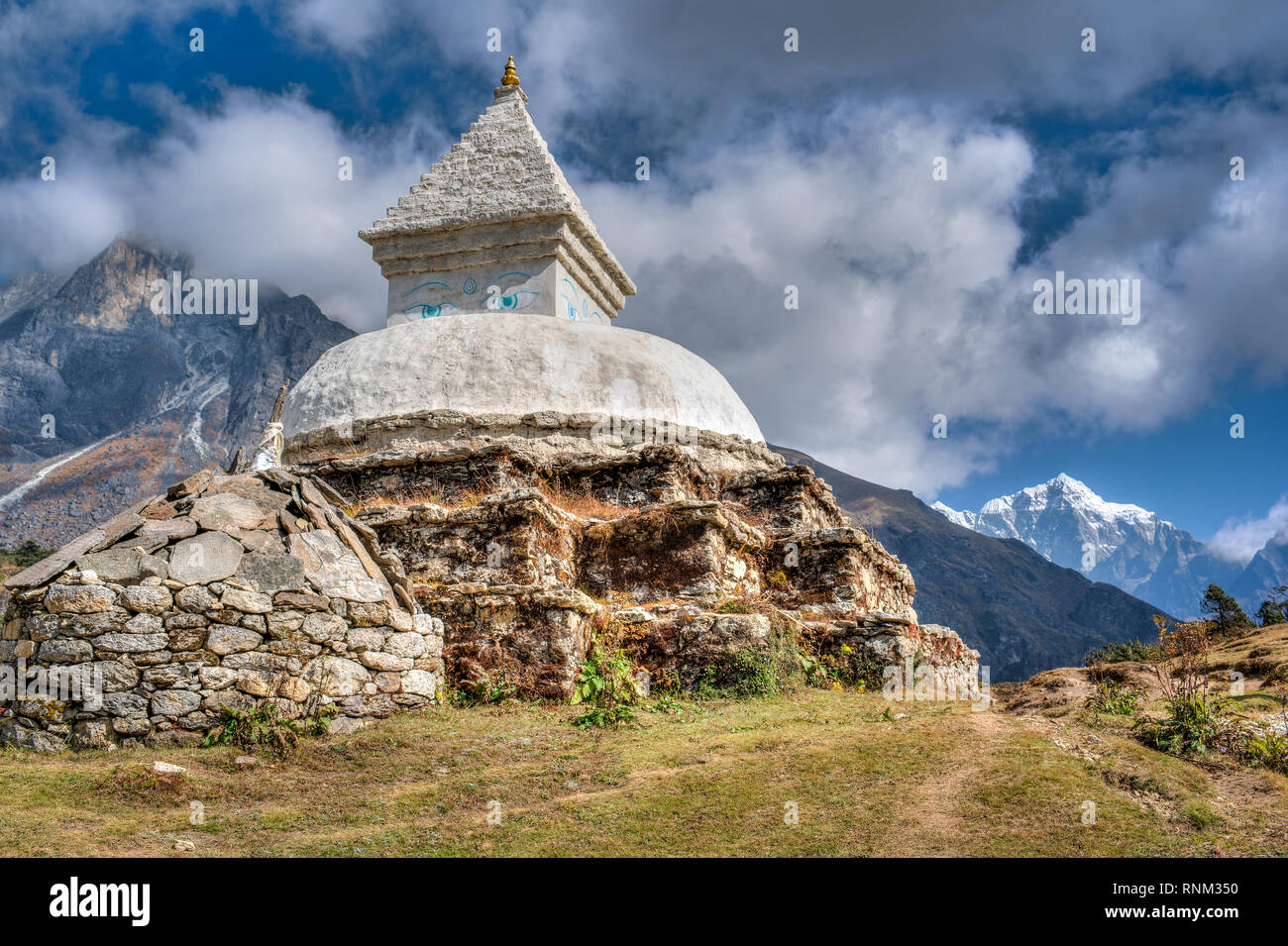 Buddhist Stupa in the mountains of Nepal Stock Photo - Alamy