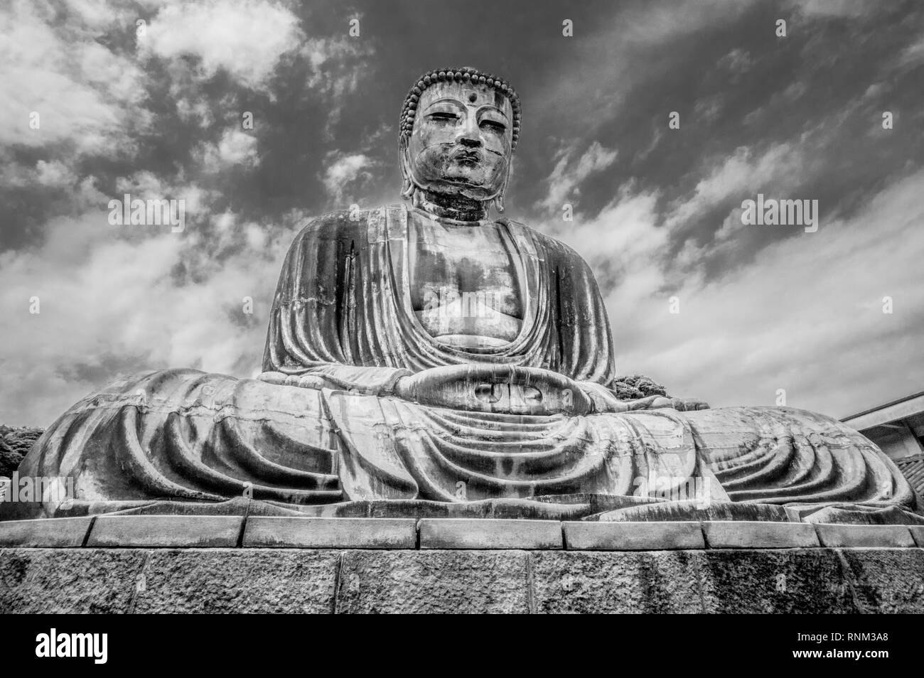 World famous Daibutsu Buddha - the Great Buddha Statue in Kamakura ...