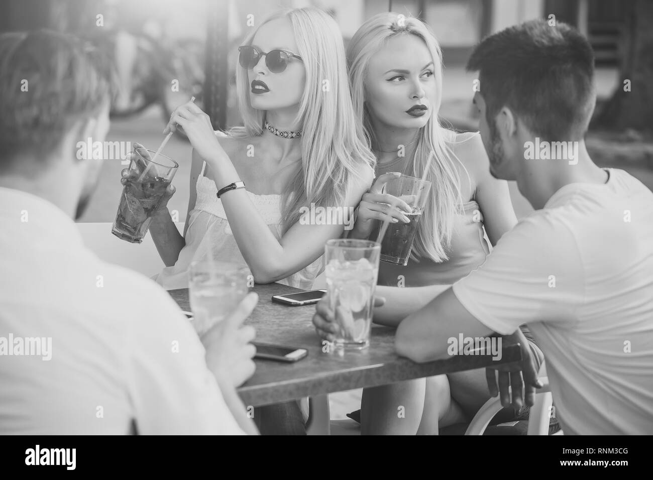 Enjoyment friend Black and White Stock Photos & Images - Alamy