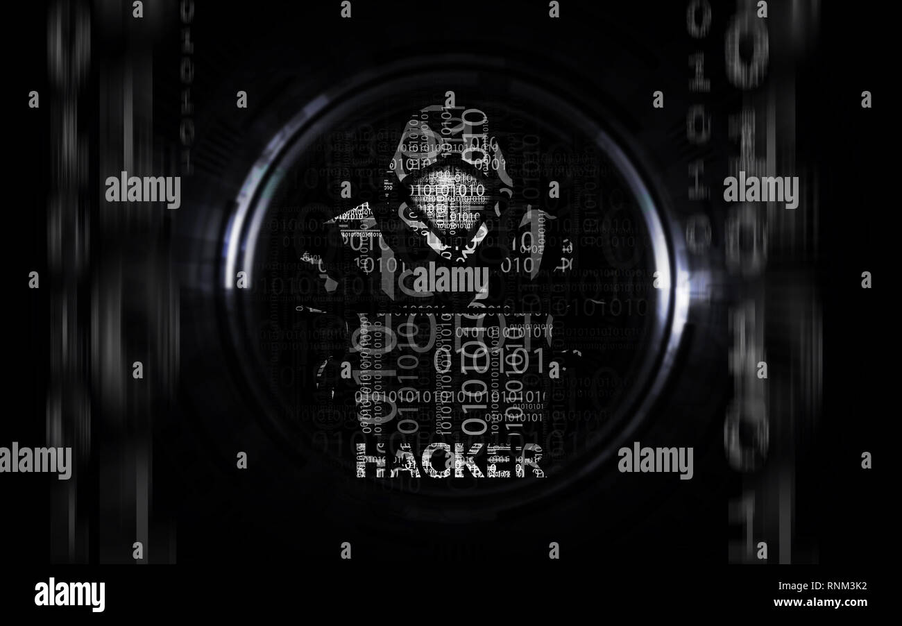 Portrait hacker mask binary code hi-res stock photography and images ...