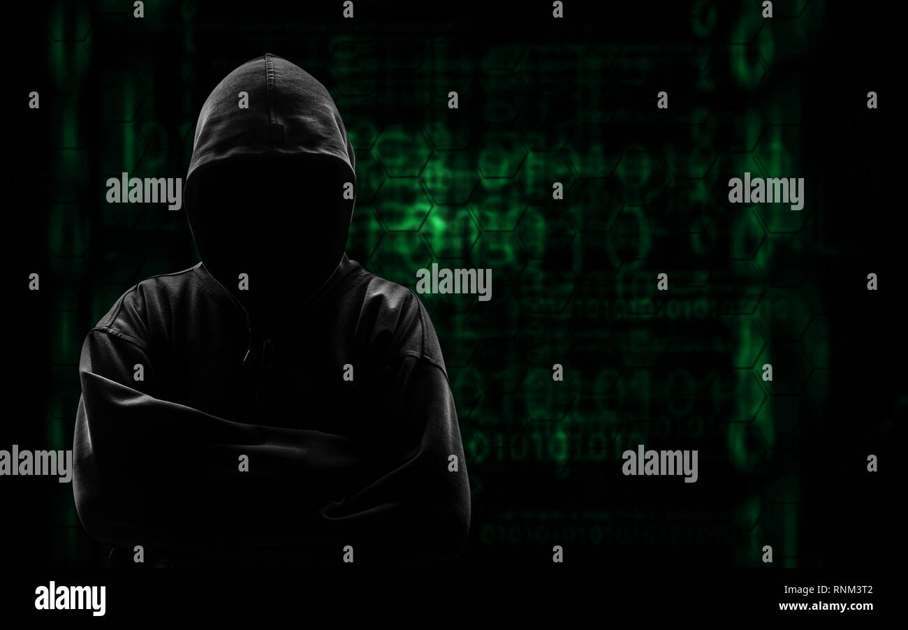 Man computer hacker silhouette hi-res stock photography and images - Alamy