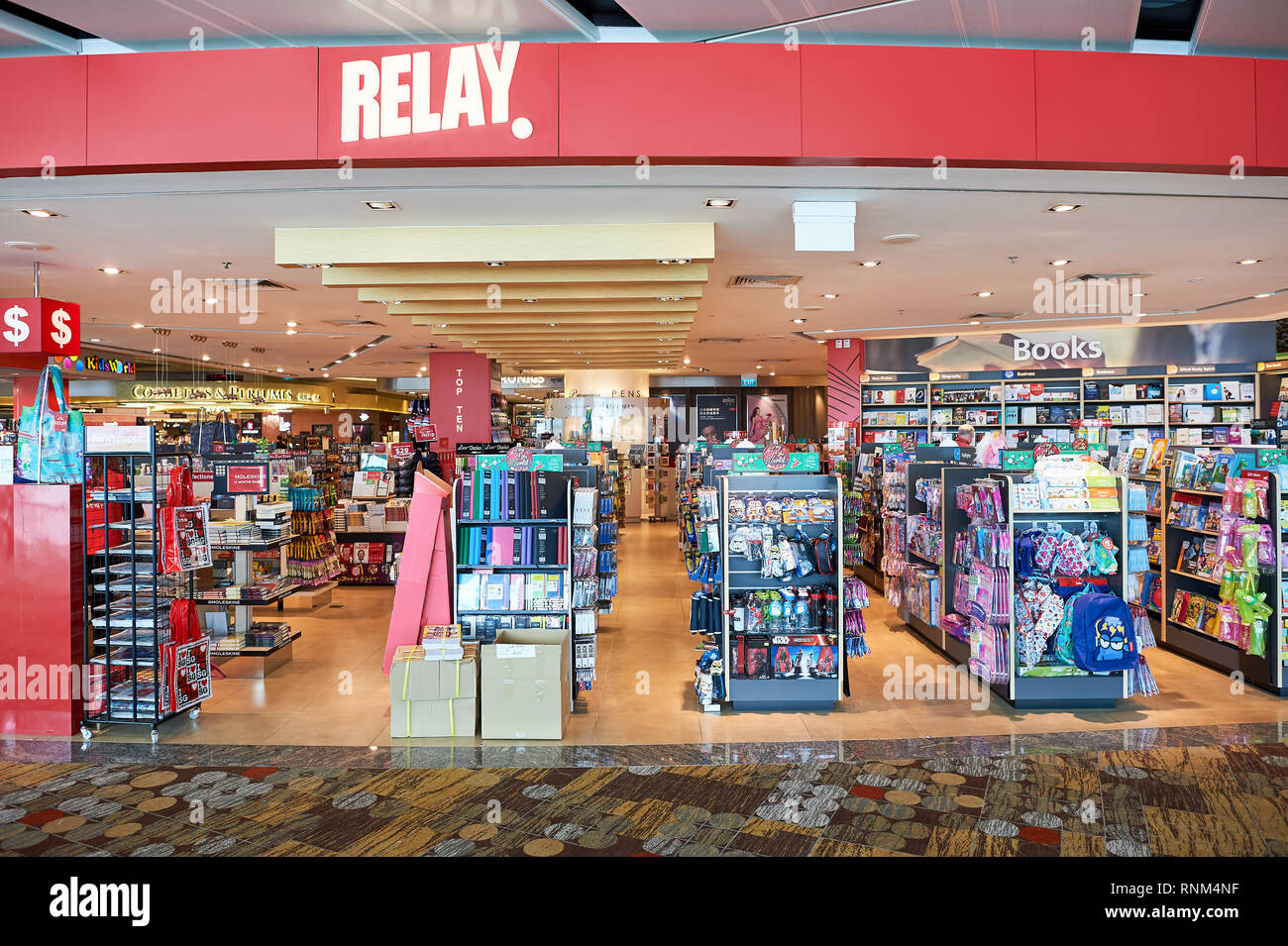 SINGAPORE - CIRCA NOVEMBER, 2015: Relay store at Singapore Changi ...