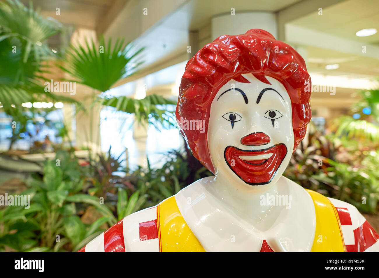 SINGAPORE - CIRCA NOVEMBER, 2015: Ronald McDonald character in ...