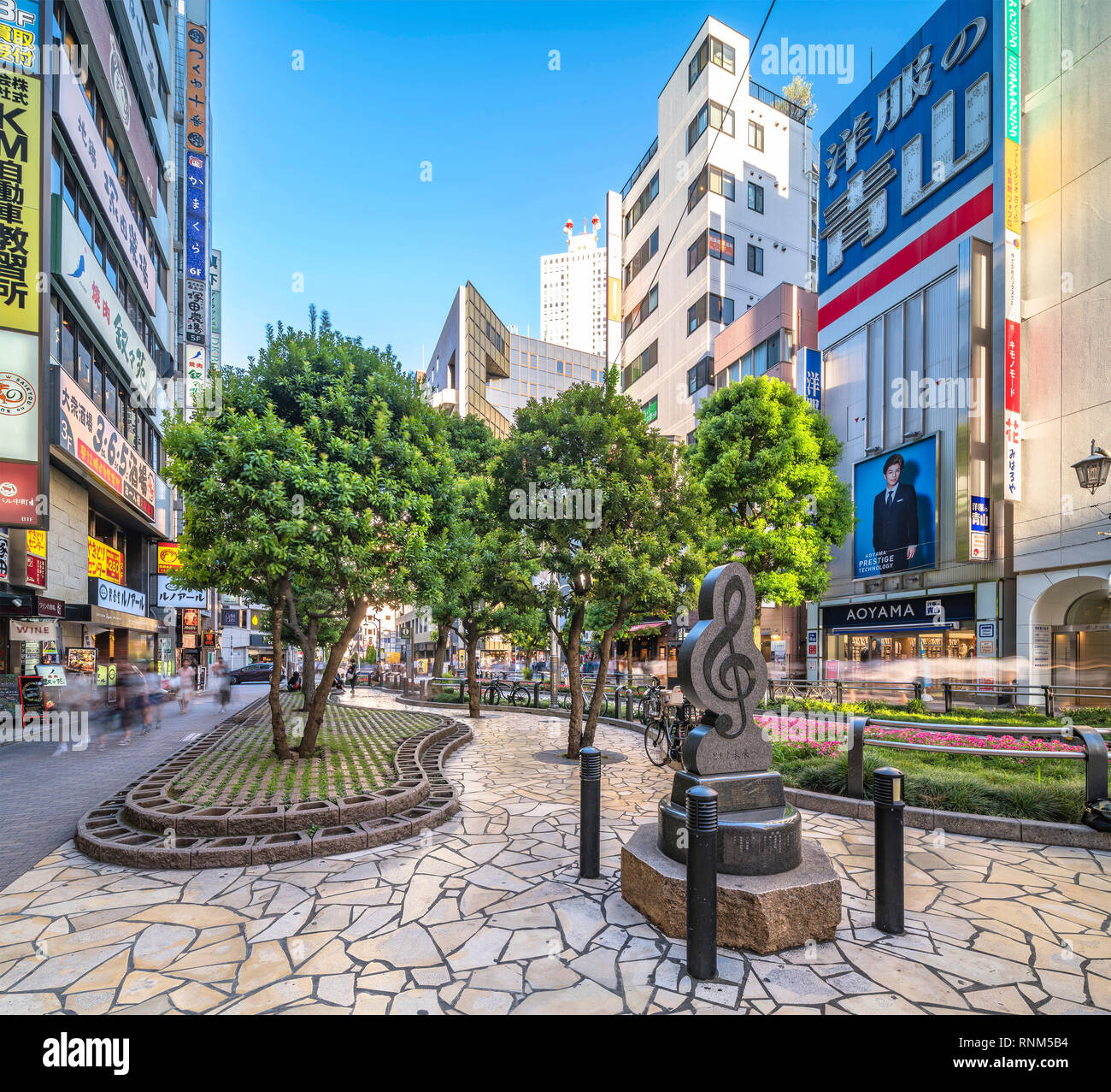 Marble monument shaped in treble clef on Sunshine Street at the east ...