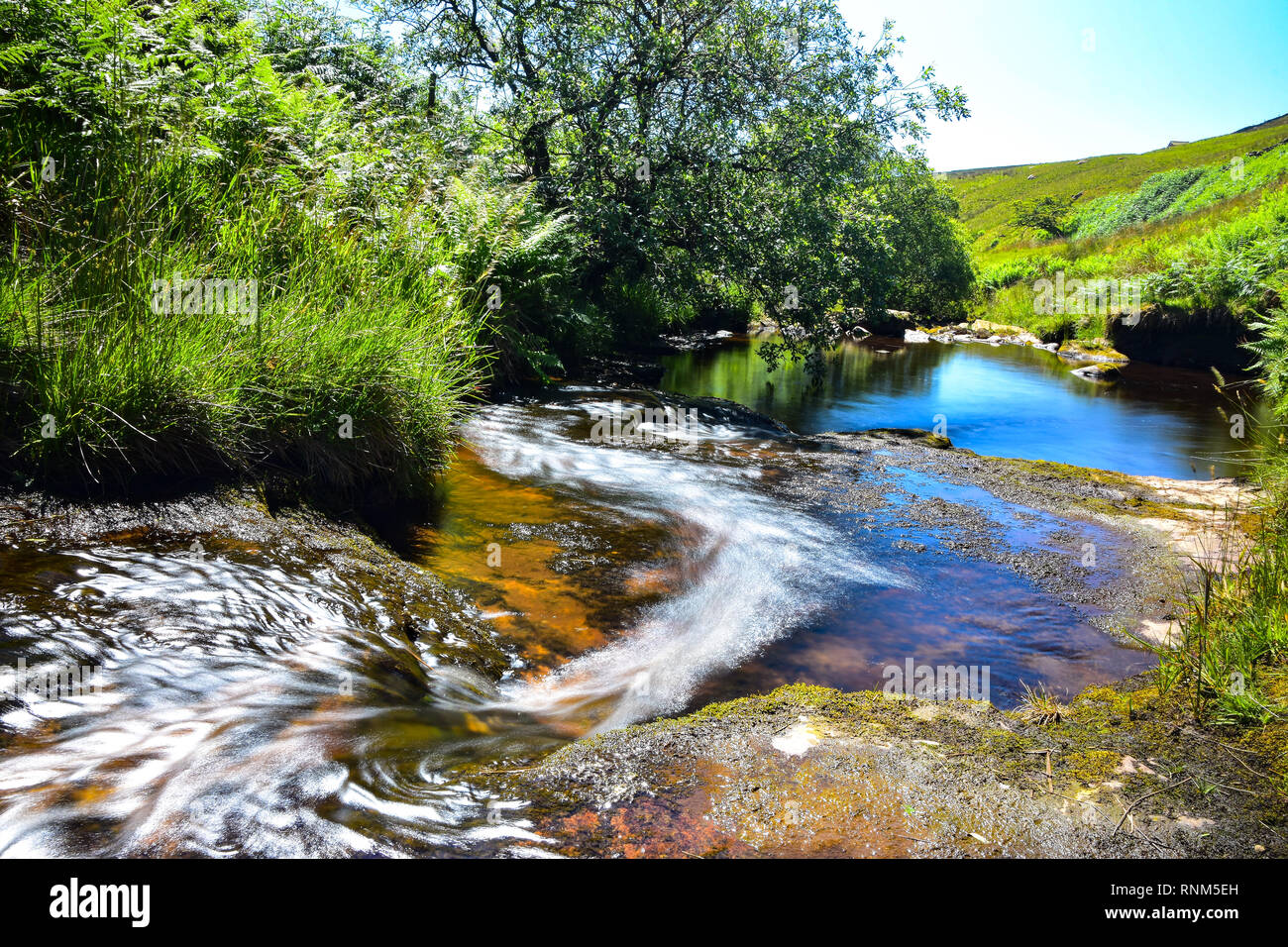 Summer Stream, Crimsworth Dean Beck, Hebden Bridge, Calderdale ...